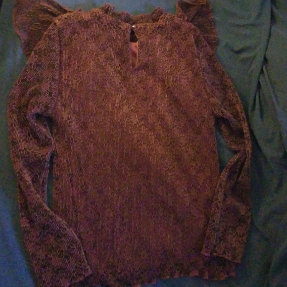 Elli White | Tops | Nwt Elli White Lace Ruffle Long Sleeve Blouse Sz S ...